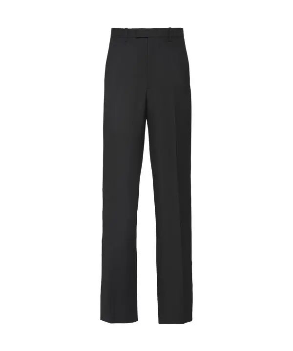 Prada Wide-leg Tailored Trousers - Black