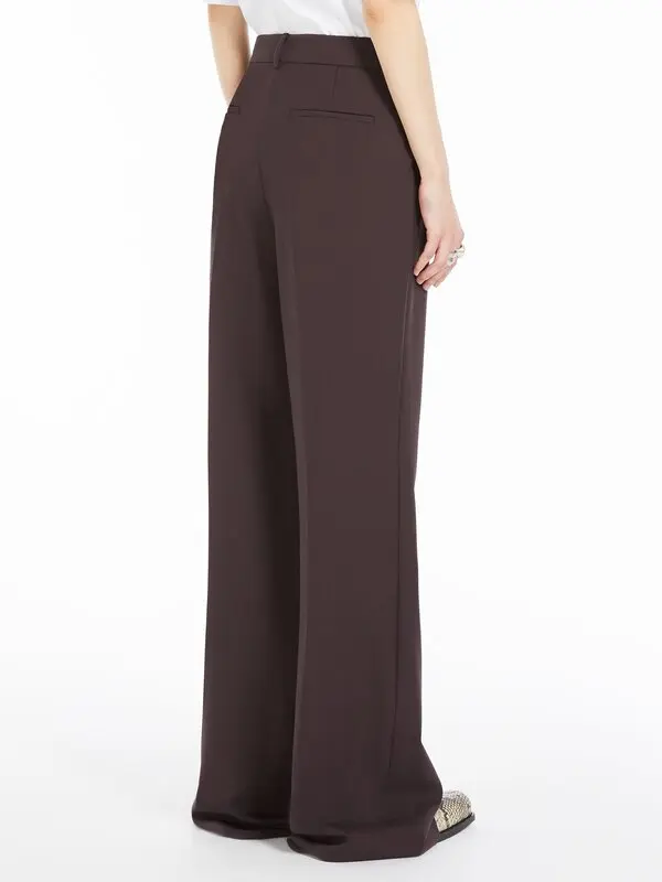 Sportmax High Waist Straight Leg Pants With Trumpet Hem - Black
