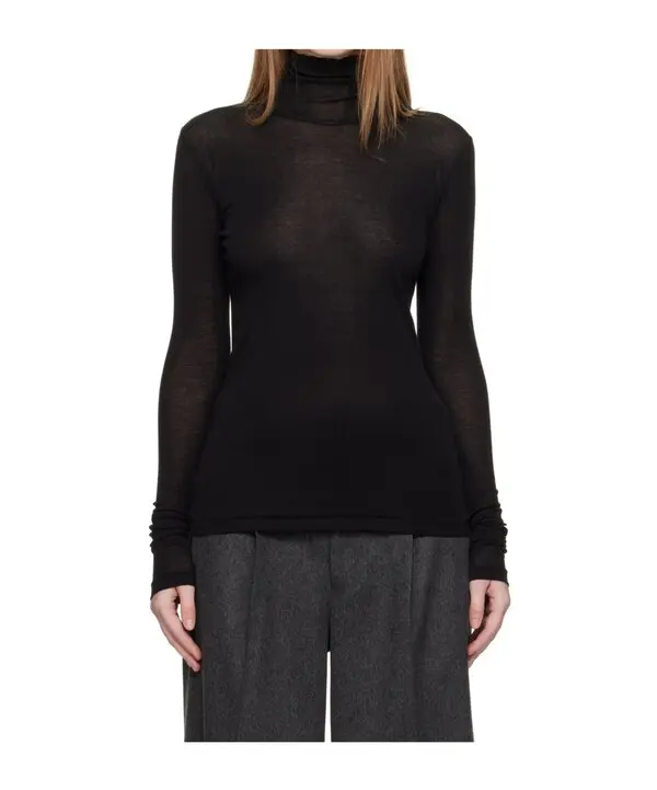 Auralee Semi-transparent High-neck T-shirt