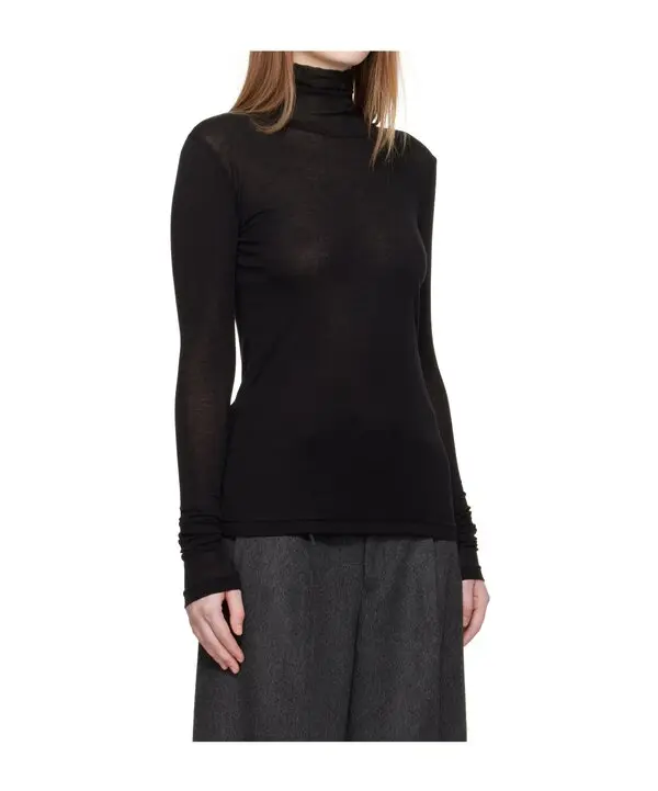 Auralee Semi-transparent High-neck T-shirt