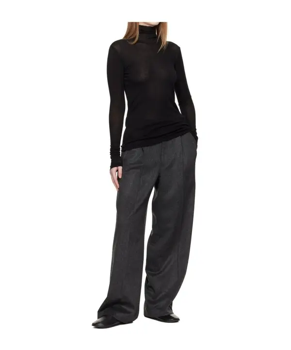 Auralee Semi-transparent High-neck T-shirt