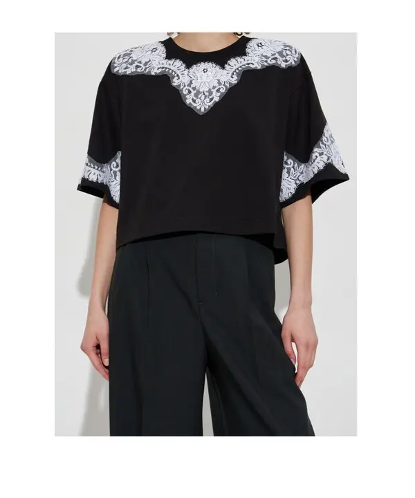 Dolce & Gabbana Lace Trimmed T-shirt