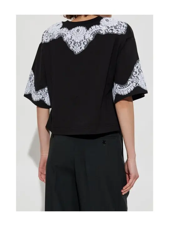 Dolce & Gabbana Lace Trimmed T-shirt