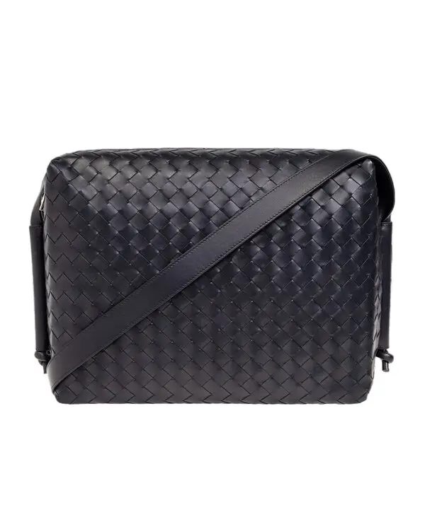 Bottega Veneta Intrecciato Zipped Shoulder Bag - Black