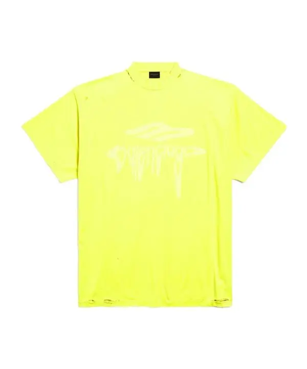 Balenciaga 3b Liquefied Oversized T-shirt - Lucifer Yellow