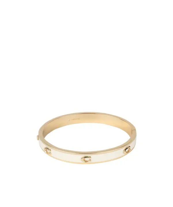 COACH Hinged Bracelet With Monogram Motif - Yellow