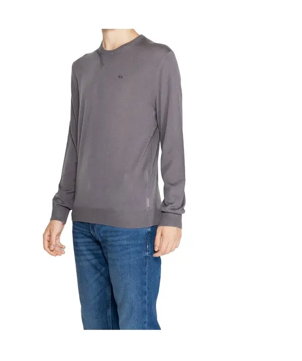 Armani Exchange Long-sleeved Knitwear With Round Neck - Gray