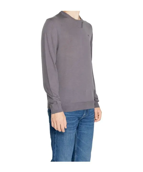 Armani Exchange Long-sleeved Knitwear With Round Neck - Gray