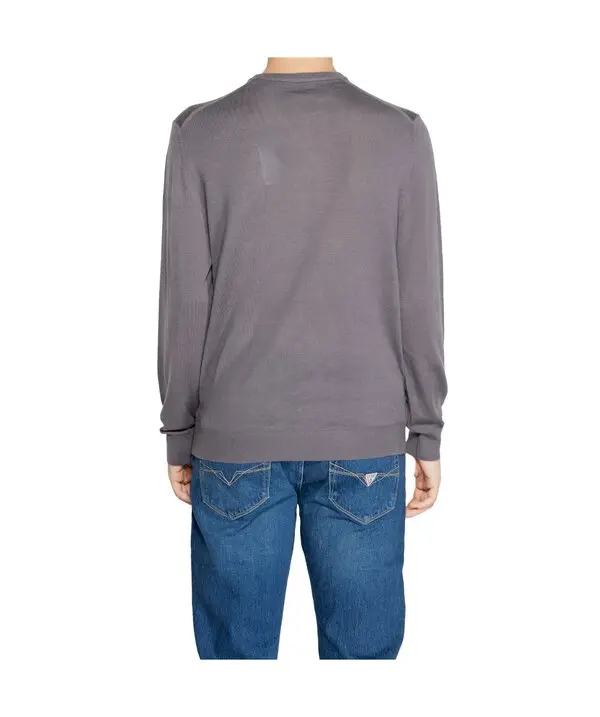 Armani Exchange Long-sleeved Knitwear With Round Neck - Gray