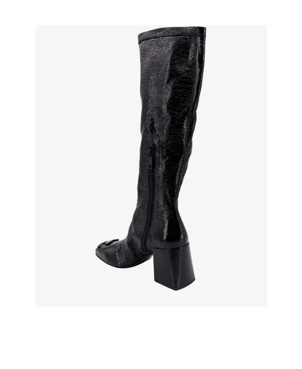 COURREGES Courrèges Reedition Ac Vinyl Square Toe Boots - Black