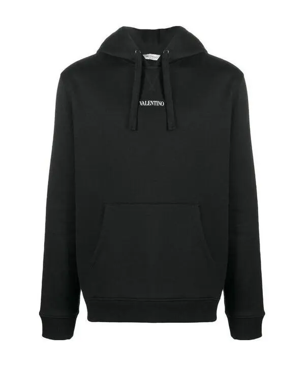 Valentino Garavani Logo Print Drawstring Hoodie