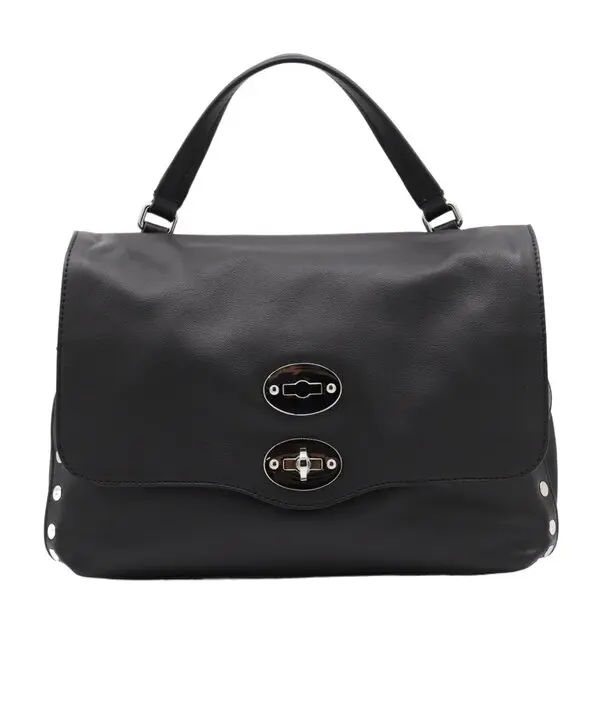 ZANELLATO Small Postina Stud-embellished Flap Tote Bag - Black