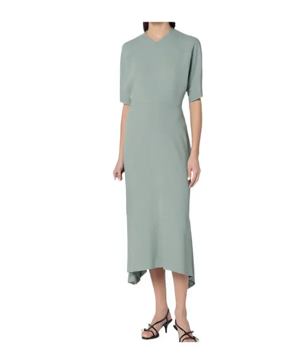 Victoria Beckham Asymmetrical Hem Midi Dress