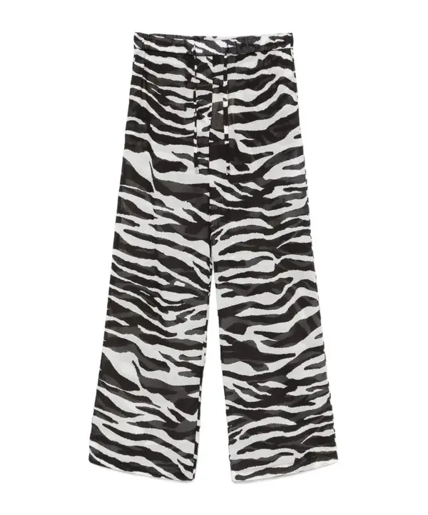 Attico Zebra Printed Sheer Trousers - Black