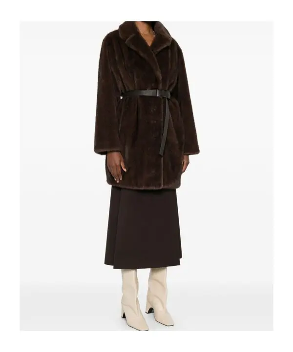 P.a.r.o.s.h Belted Lapel Coat - Black