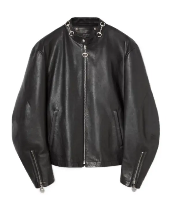 Gucci Horsebit Detail Zip-up Jacket - Black