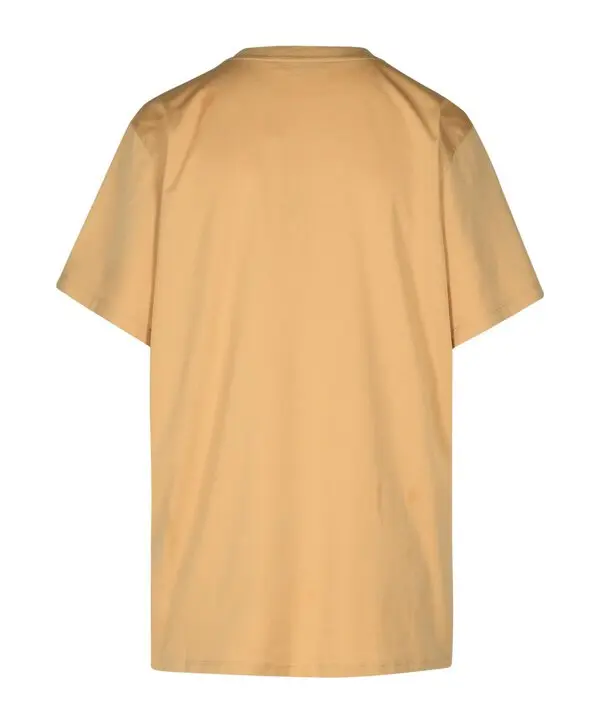 Max Mara Crewneck Top With Logo Embroidery - Nude