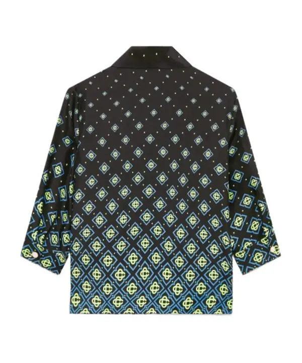 Casablanca Degrade Monogram Long Sleeve Silk Shirt