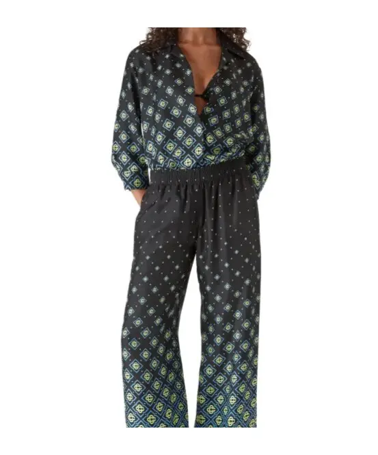 Casablanca Degrade Monogram Long Sleeve Silk Shirt