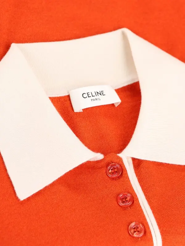 Celine Polo Sweater In Fine Cashmere Silk
