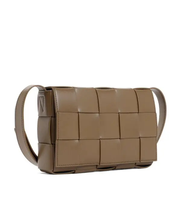Bottega Veneta Cassette Woven Shoulder Bag - Clay