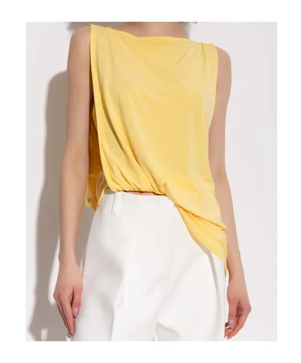 Jacquemus Le Haut Peplo Twist Detailed Sleeveless Top - Yellow