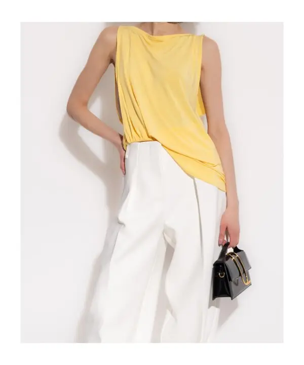 Jacquemus Le Haut Peplo Twist Detailed Sleeveless Top - Yellow