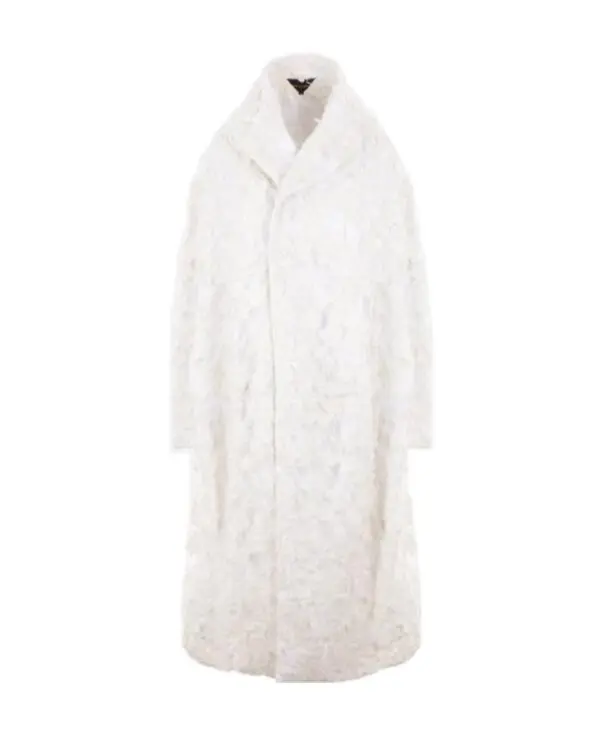 Comme Des Garçons Distressed-effect Mid-length Coat - White