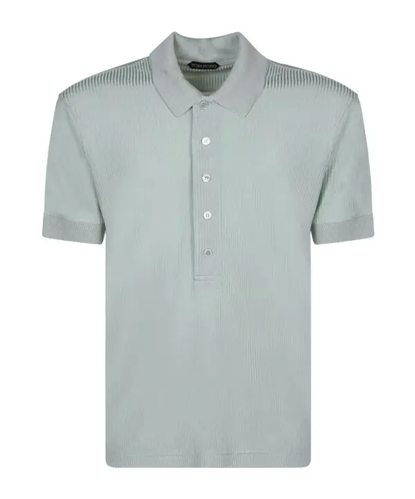 TOM FORD Logo-embroidered Fine Knit Polo Shirt