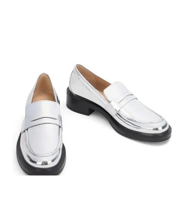 STUART WEITZMAN Palmer Bold Loafers - Silver