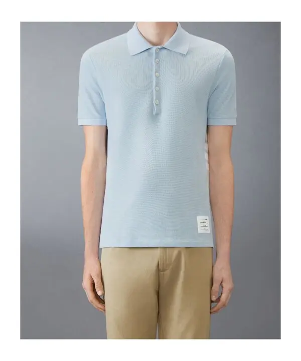 Thom Browne 4-bar Short-sleeved Polo Shirt - Blue