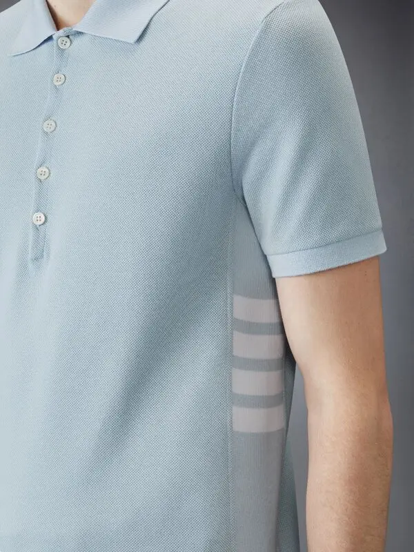 Thom Browne 4-bar Short-sleeved Polo Shirt - Blue