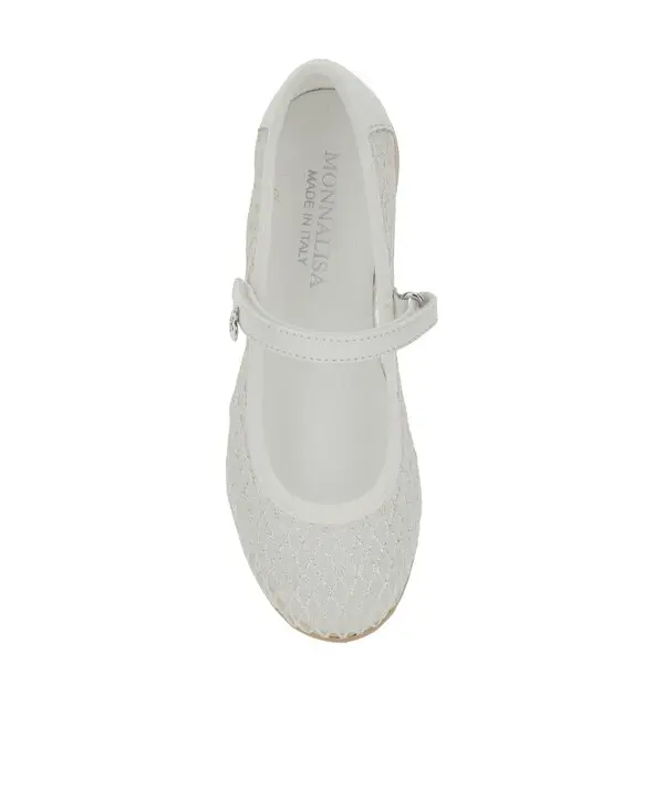 Monnalisa Glitter Mesh Ballerinas