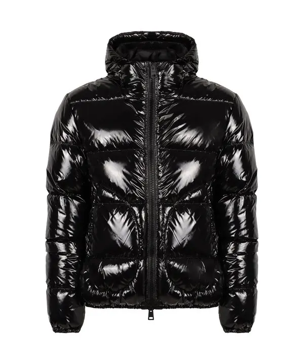 Herno Zip-up Hooded Down Coat - Black