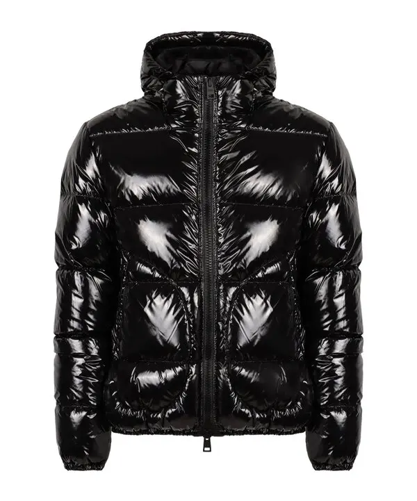 Herno Zip-up Hooded Down Coat - Black