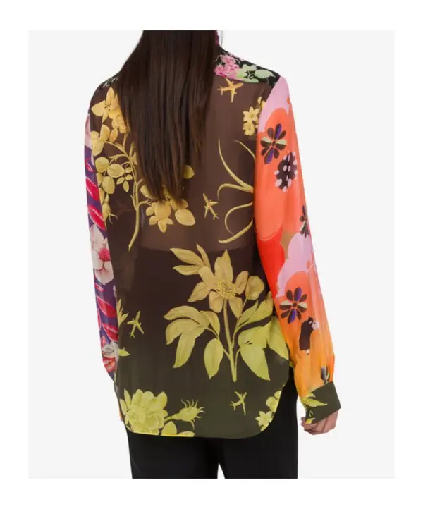 Moschino Floral Print Silk Blouse