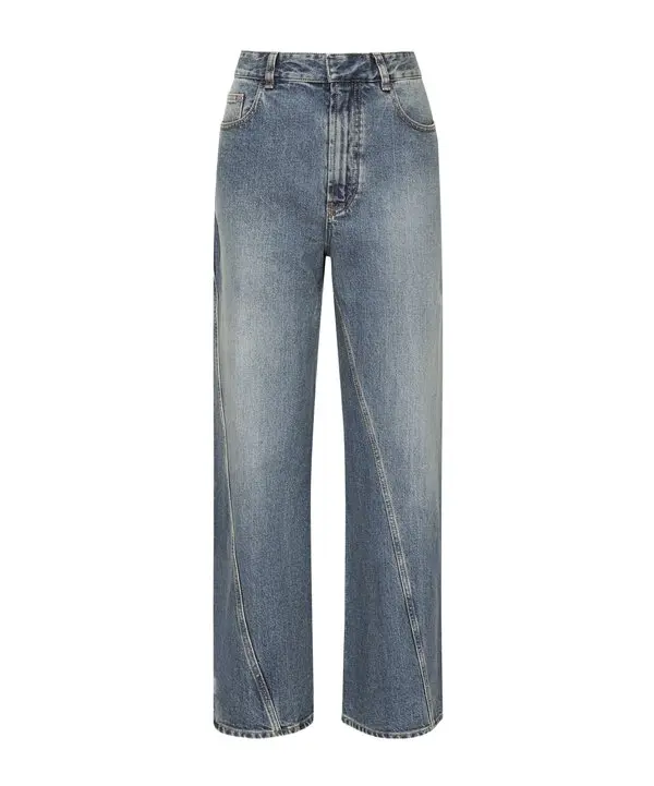 Alaïa Twisted Seam Straight Leg Jeans - Mineral