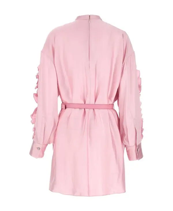 JIL SANDER Ruffled Belted Mini Dress