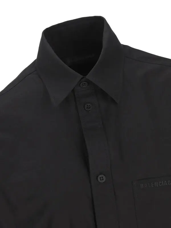 Balenciaga Short Sleeve Collared Shirt With Embroidered Logo