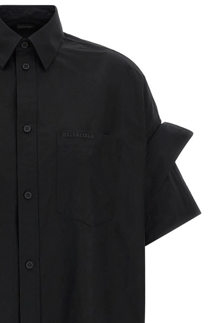 Balenciaga Short Sleeve Collared Shirt With Embroidered Logo