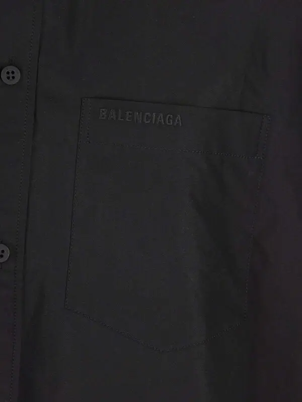 Balenciaga Short Sleeve Collared Shirt With Embroidered Logo