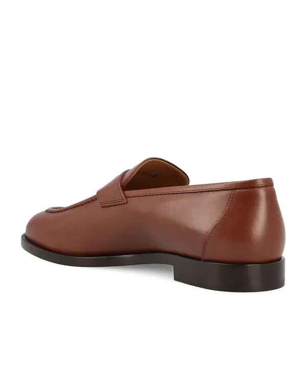 Loro Piana Sergio Round Toe Loafers - Brown