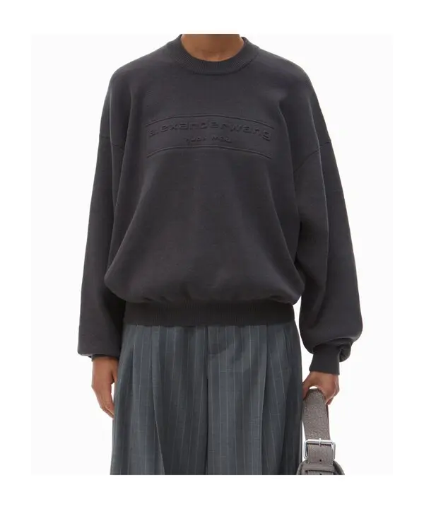 Alexander Wang Logo Embossed Ribbed-knit Jumper