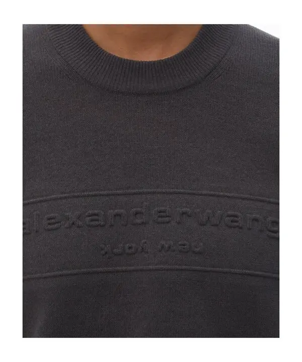 Alexander Wang Logo Embossed Ribbed-knit Jumper