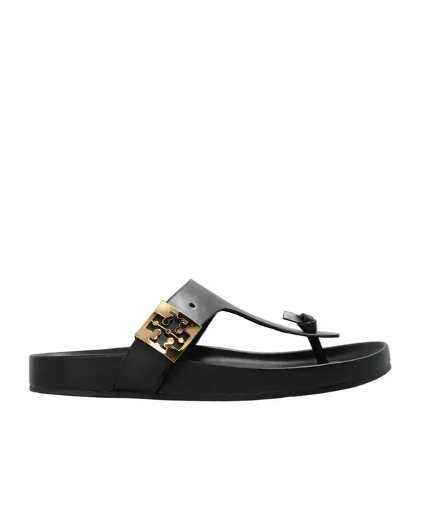 Tory Burch Mellow Thong Leather Sandals With Logo Detail
