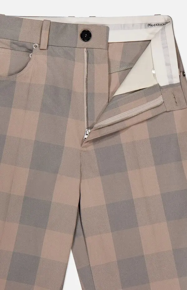 J.W.ANDERSON Cropped Checked Trousers