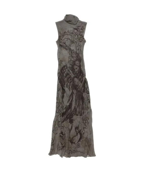 Acne Studios Printed Mesh Dress - Muddy Gray