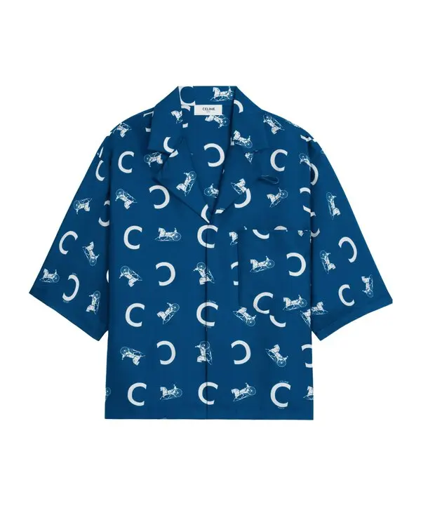 Celine Scout Shirt In Silk Twill - No