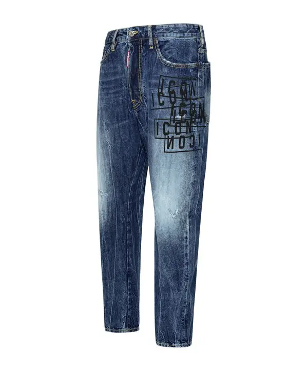 Dsquared2 Icon Printed Straight-leg Jeans