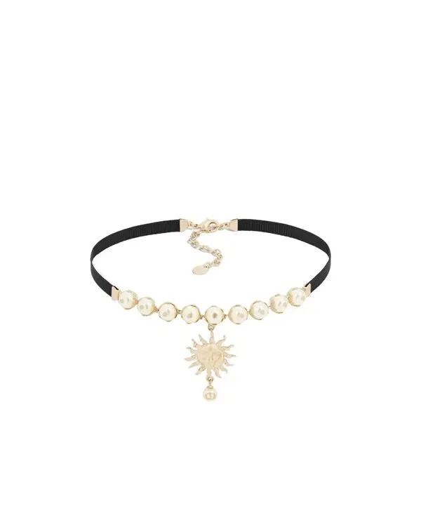 Dior Toile De Jouy Soleil Choker - Gold/white/black